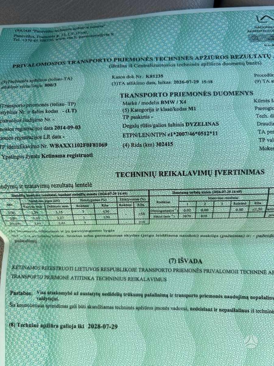 Белый БМВ Х4 2014 в Паневежис, объемом двигателя 1.96 л и пробегом 300 тыс. км за 13950 €, фото 30 на AUTOMOTO.COM.LV