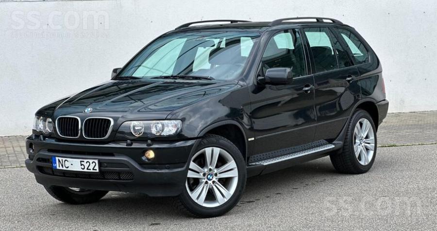 Black BMW X5 2002 in Riga, with an engine capacity of 3.00 L and mileage of 305 thousand km for 4690 €, photo 1 on AUTOMOTO.COM.LV