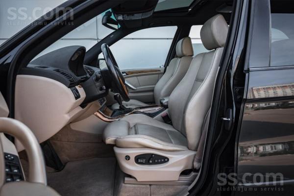 Black BMW X5 2002 in Riga, with an engine capacity of 3.00 L and mileage of 0 thousand km for 3950 €, photo 7 on AUTOMOTO.COM.LV