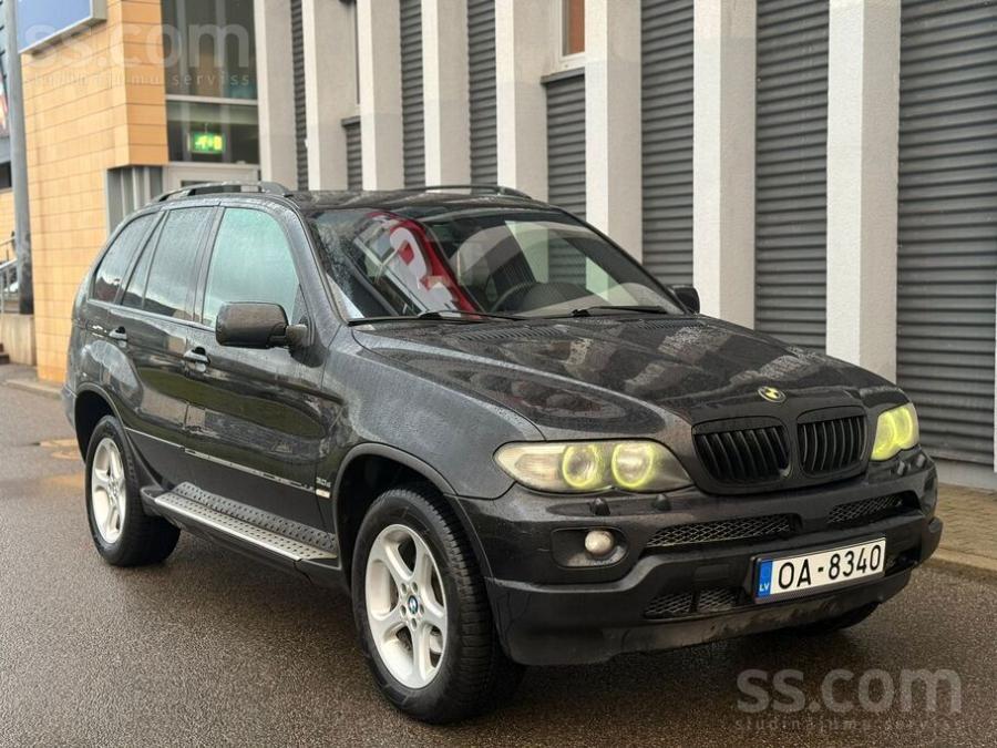 Black BMW X5 2003 in Riga, with an engine capacity of 3.00 L and mileage of 0 thousand km for 3990 €, photo 2 on AUTOMOTO.COM.LV