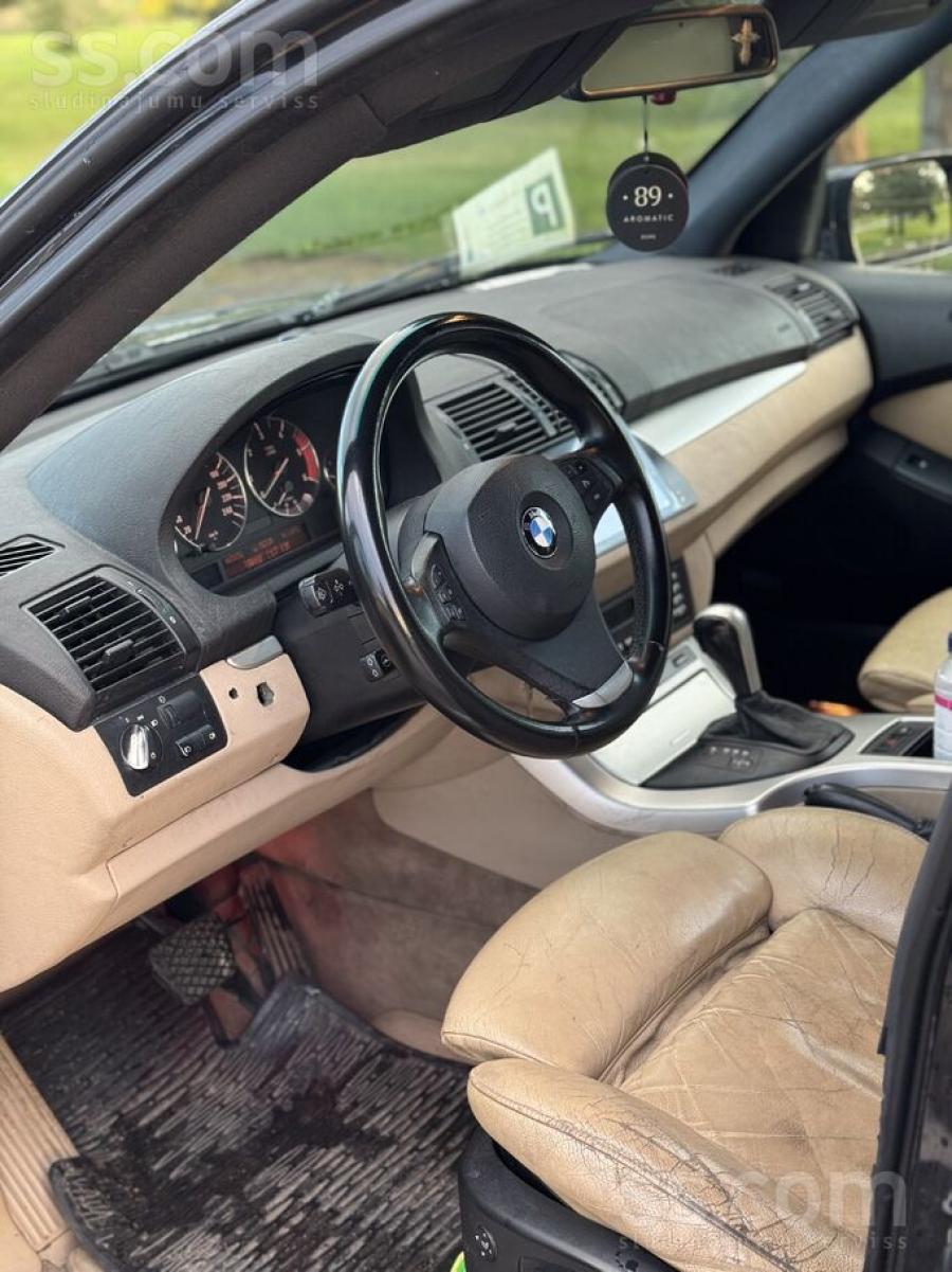 Black BMW X5 2003 in Riga, with an engine capacity of 3.00 L and mileage of 463 thousand km for 3050 €, photo 6 on AUTOMOTO.COM.LV