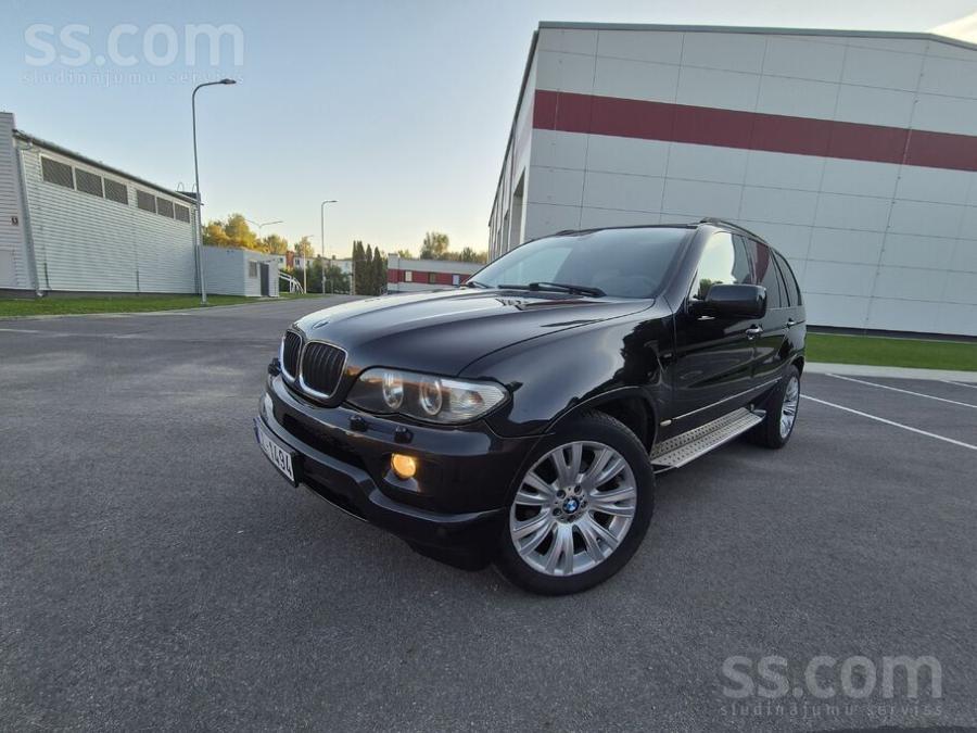 Black BMW X5 2004 in Bauska, with an engine capacity of 3.00 L and mileage of 332 thousand km for 4350 €, photo 1 on AUTOMOTO.COM.LV