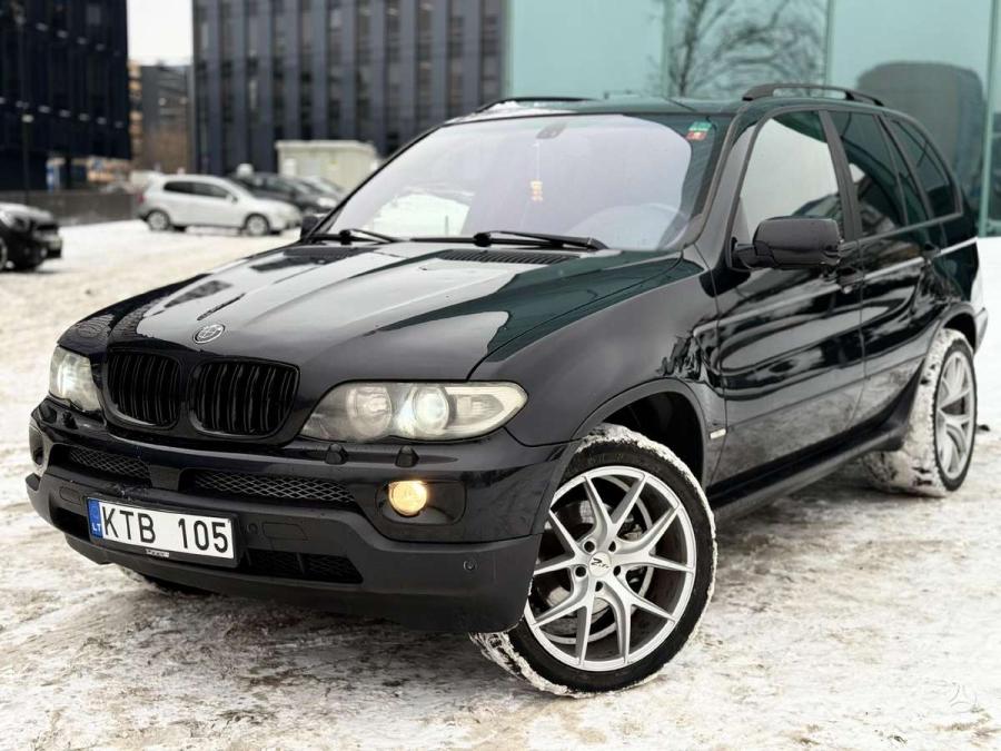 Black BMW X5 2004 in Vilnius, with an engine capacity of 2.99 L and mileage of 321 thousand km for 4950 €, photo 1 on AUTOMOTO.COM.LV