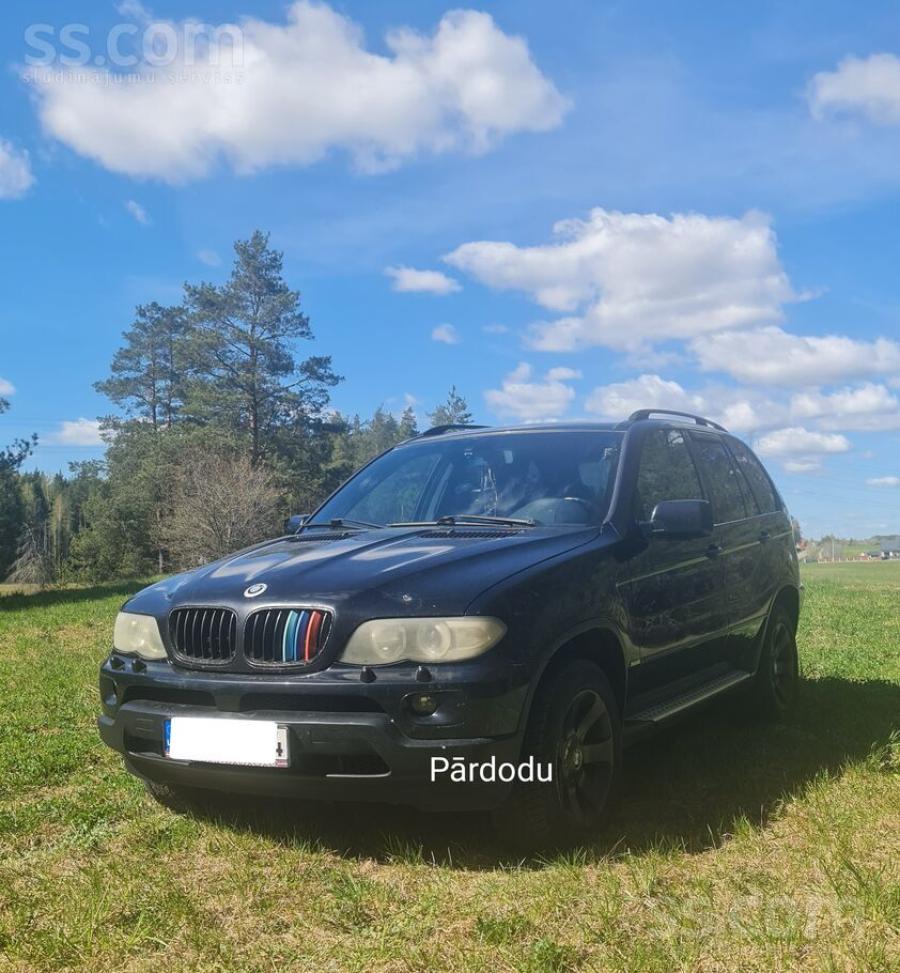 Black BMW X5 2004 in Jelgava, with an engine capacity of 3.00 L and mileage of 333 thousand km for 4300 €, photo 1 on AUTOMOTO.COM.LV