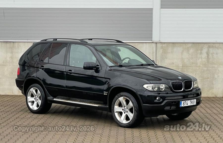 Black BMW X5 2004 in Tallinn, with an engine capacity of 3.00 L and mileage of 405 thousand km for 2990 €, photo 1 on AUTOMOTO.COM.LV