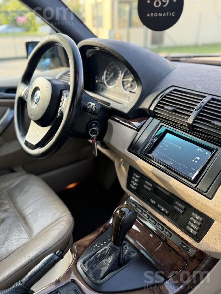 Black BMW X5 2004 in Riga, with an engine capacity of 3.00 L and mileage of 349 thousand km for 3300 €, photo 15 on AUTOMOTO.COM.LV