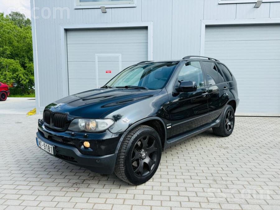 Black BMW X5 2005 in Riga, with an engine capacity of 3.00 L and mileage of 0 thousand km for 4900 €, photo 1 on AUTOMOTO.COM.LV