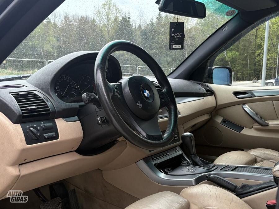 Black BMW X5 2005 in Kaunas, with an engine capacity of 3.00 L and mileage of 352 thousand km for 4450 €, photo 13 on AUTOMOTO.COM.LV