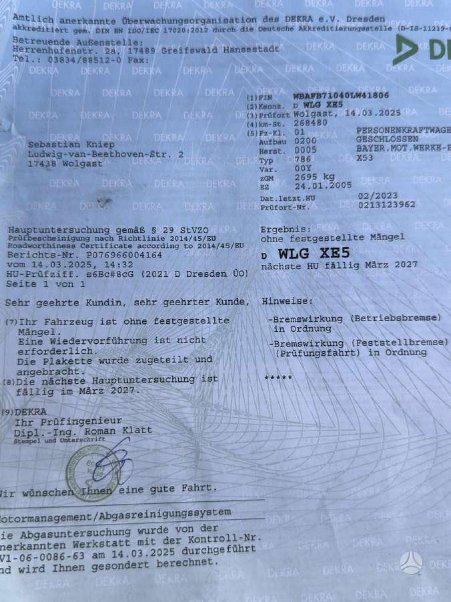 Черный БМВ Х5 2005 в Пренай, объемом двигателя 2.99 л и пробегом 275 тыс. км за 6150 €, фото 19 на AUTOMOTO.COM.LV
