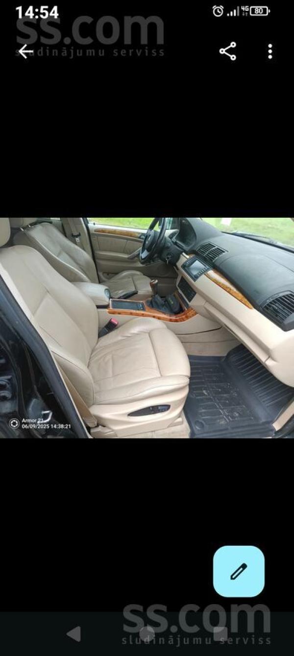 Melns BMW X5 2005 Liepāja, ar dzinēja tilpumu 3.00 L un nobraukumu 301 tūkst. km par 5550 €, foto 3 vietnē AUTOMOTO.COM.LV