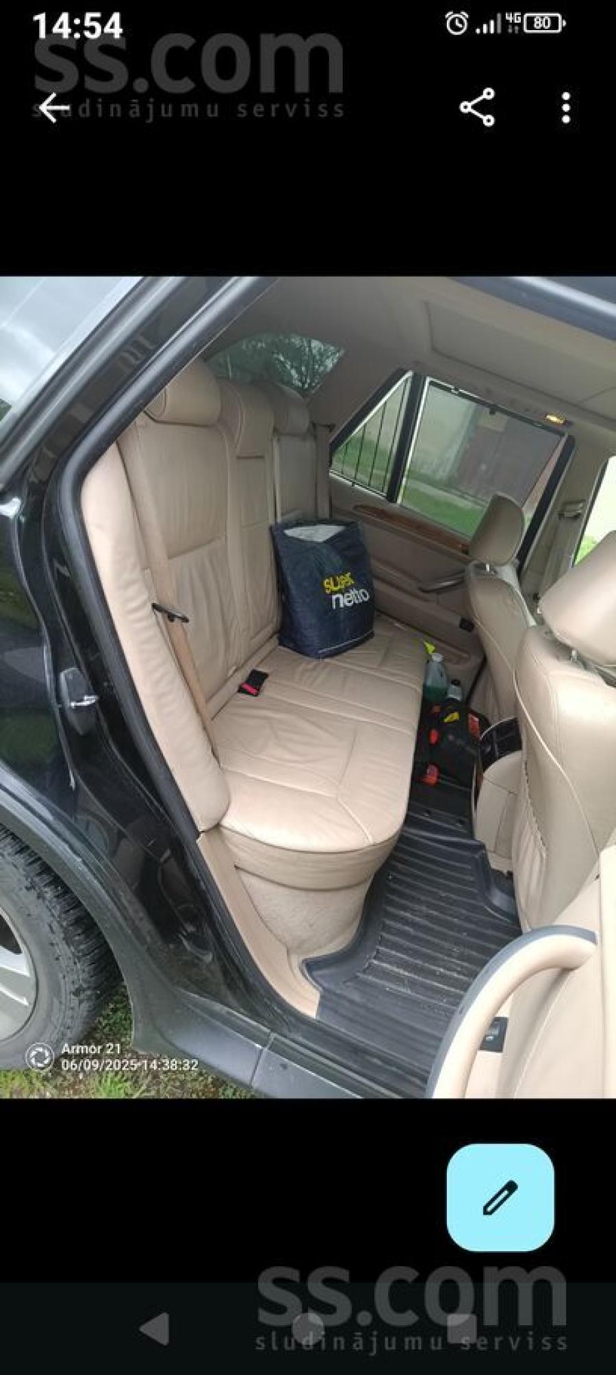 Black BMW X5 2005 in Liepaja, with an engine capacity of 3.00 L and mileage of 301 thousand km for 5550 €, photo 5 on AUTOMOTO.COM.LV