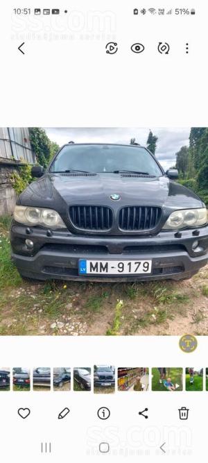 Black BMW X5 2005 in Dobele, with an engine capacity of 3.00 L and mileage of 358 thousand km for 1500 €, photo  on AUTOMOTO.COM.LV