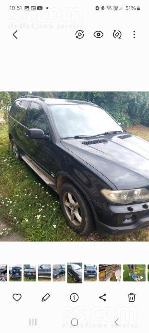 Black BMW X5 2005 in Dobele, with an engine capacity of 3.00 L and mileage of 358 thousand km for 1500 €, photo 3 on AUTOMOTO.COM.LV