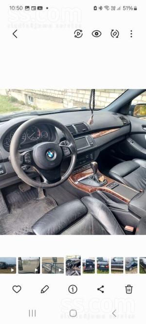 Black BMW X5 2005 in Dobele, with an engine capacity of 3.00 L and mileage of 358 thousand km for 1500 €, photo 7 on AUTOMOTO.COM.LV