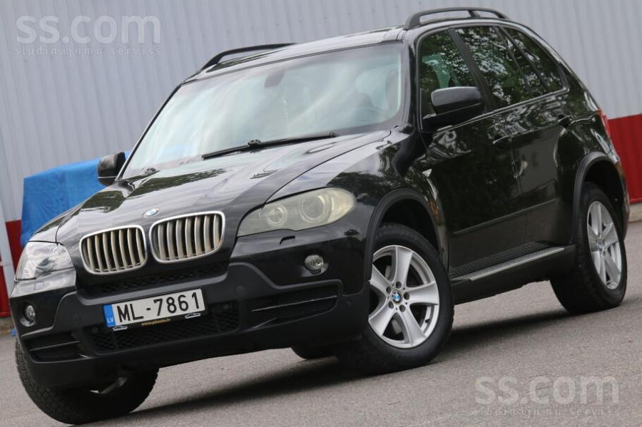 Black BMW X5 2007 in Riga, with an engine capacity of 3.00 L and mileage of 0 thousand km for 6390 €, photo 1 on AUTOMOTO.COM.LV