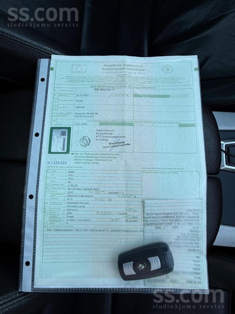 Черный БМВ Х5 2007 в Бауска, объемом двигателя 3.00 л и пробегом 0 тыс. км за 8650 €, фото 22 на AUTOMOTO.COM.LV