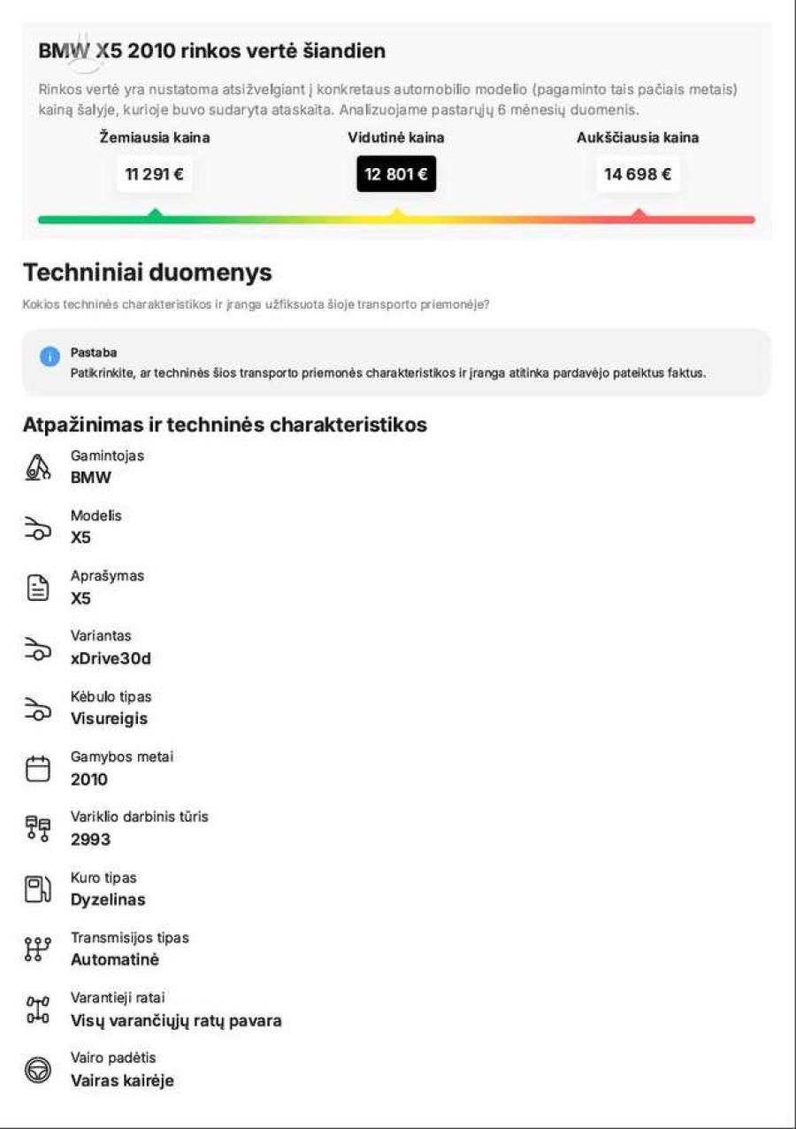 Черный БМВ Х5 2011 в Вильнюс, объемом двигателя 2.99 л и пробегом 312 тыс. км за 10998 €, фото 18 на AUTOMOTO.COM.LV