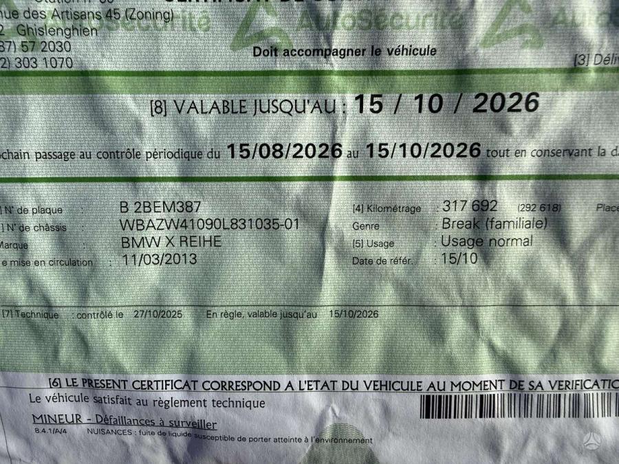 Black BMW X5 2013 in Utena, with an engine capacity of 2.99 L and mileage of 331 thousand km for 9990 €, photo 26 on AUTOMOTO.COM.LV