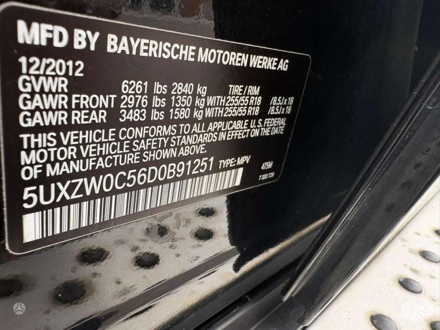 Black BMW X5 2013 in Kaunas, with an engine capacity of 2.99 L and mileage of 170 thousand km for 14990 €, photo 29 on AUTOMOTO.COM.LV