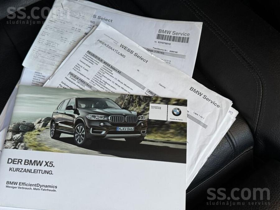 Black BMW X5 2014 in Riga, with an engine capacity of 3.00 L and mileage of 260 thousand km for 23100 €, photo 17 on AUTOMOTO.COM.LV