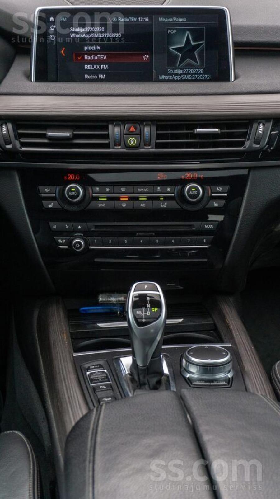 Black BMW X5 2017 in Riga, with an engine capacity of 3.00 L and mileage of 186 thousand km for 26990 €, photo 12 on AUTOMOTO.COM.LV