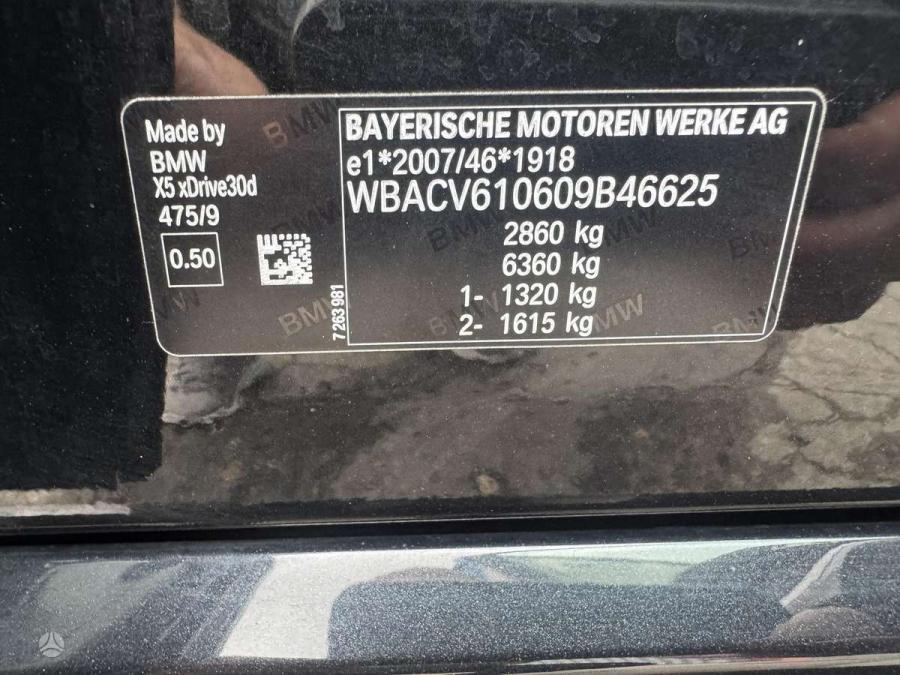 Черный БМВ Х5 2019 в Шяуляй, объемом двигателя 2.99 л и пробегом 152 тыс. км за 32900 €, фото 34 на AUTOMOTO.COM.LV