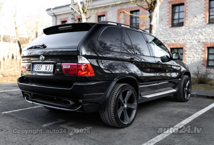 Black BMW X5 2004 in Tallinn, with an engine capacity of 4.40 L and mileage of 387 thousand km for 7499 €, photo 6 on AUTOMOTO.COM.LV