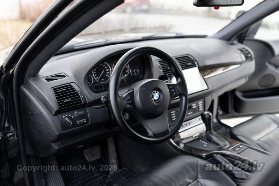 Black BMW X5 2004 in Tallinn, with an engine capacity of 4.40 L and mileage of 387 thousand km for 7499 €, photo 16 on AUTOMOTO.COM.LV