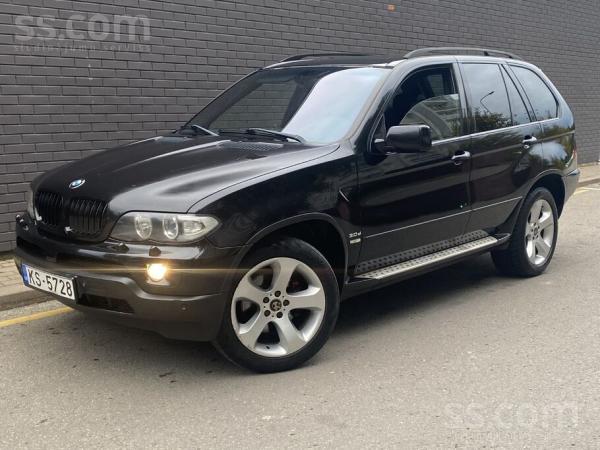 Black BMW X5 2004 in Riga, with an engine capacity of 3.00 L and mileage of 356 thousand km for 4990 €, photo 1 on AUTOMOTO.COM.LV