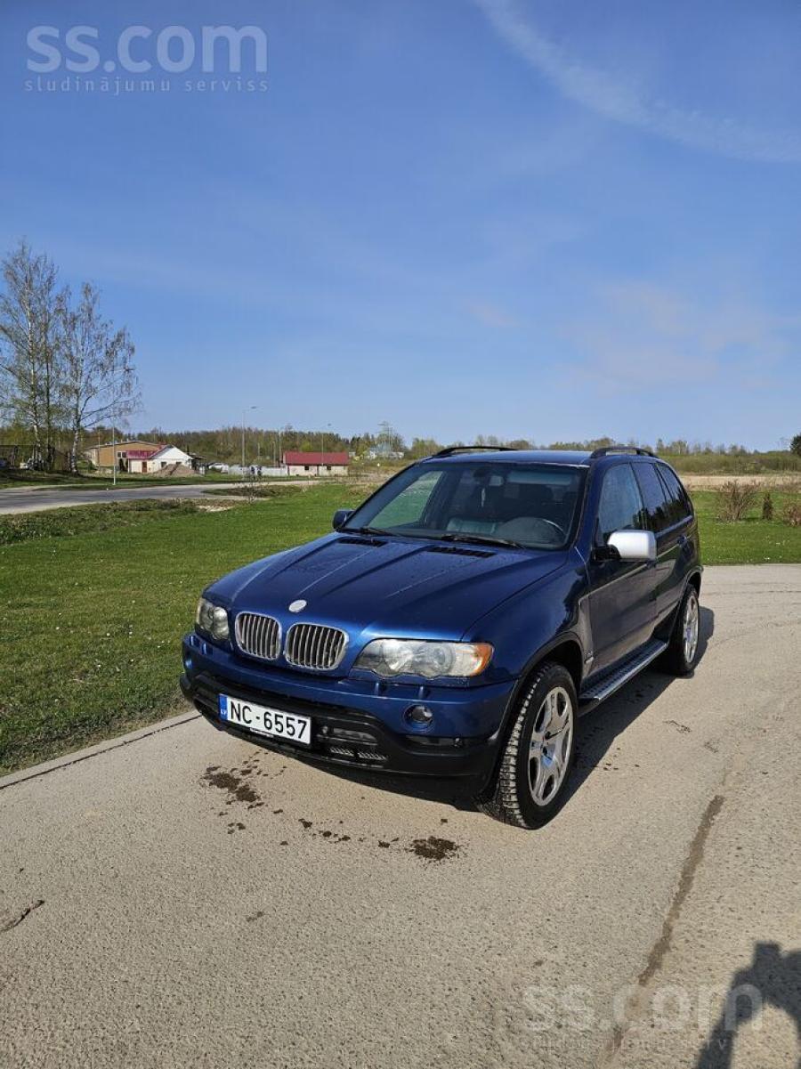 Blue BMW X5 2002 in Gulbene, with an engine capacity of 3.00 L and mileage of 490 thousand km for 1800 €, photo 1 on AUTOMOTO.COM.LV