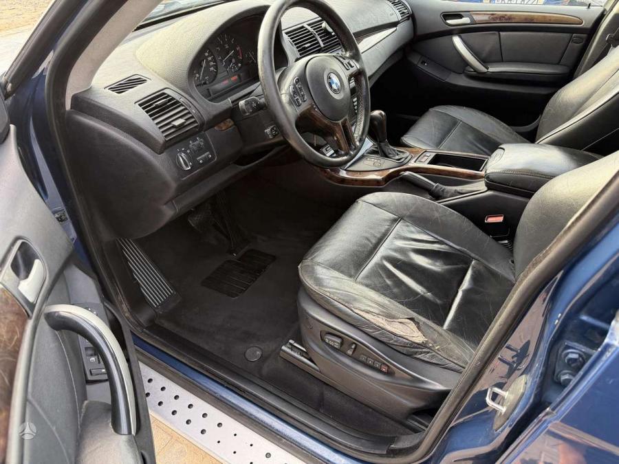 Blue BMW X5 2002 in Vilnius, with an engine capacity of 2.93 L and mileage of 359 thousand km for 2150 €, photo 13 on AUTOMOTO.COM.LV