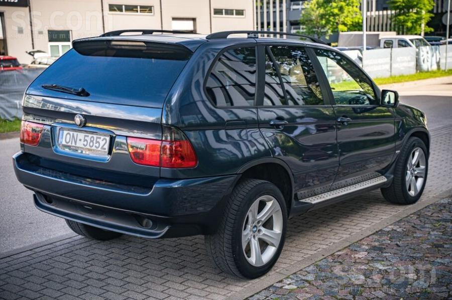 Blue BMW X5 2004 in Riga, with an engine capacity of 3.00 L and mileage of 0 thousand km for 2990 €, photo 5 on AUTOMOTO.COM.LV