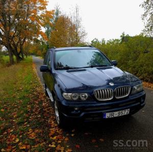 Blue BMW X5 2004 in Riga, with an engine capacity of 3.00 L and mileage of 368 thousand km for 5500 €, photo  on AUTOMOTO.COM.LV