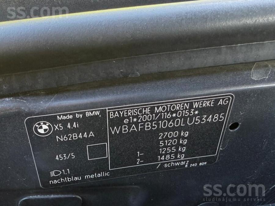 Zils BMW X5 2004 Rīga, ar dzinēja tilpumu 4.40 L un nobraukumu 220 tūkst. km par 8500 €, foto 15 vietnē AUTOMOTO.COM.LV