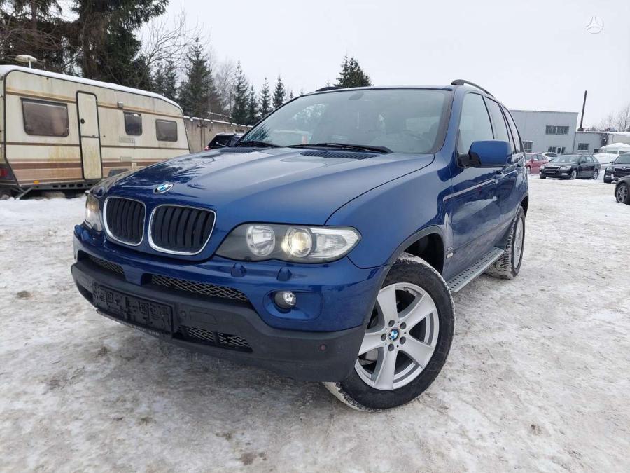 Blue BMW X5 2006 in Utena, with an engine capacity of 2.99 L and mileage of 288 thousand km for 4999 €, photo 1 on AUTOMOTO.COM.LV