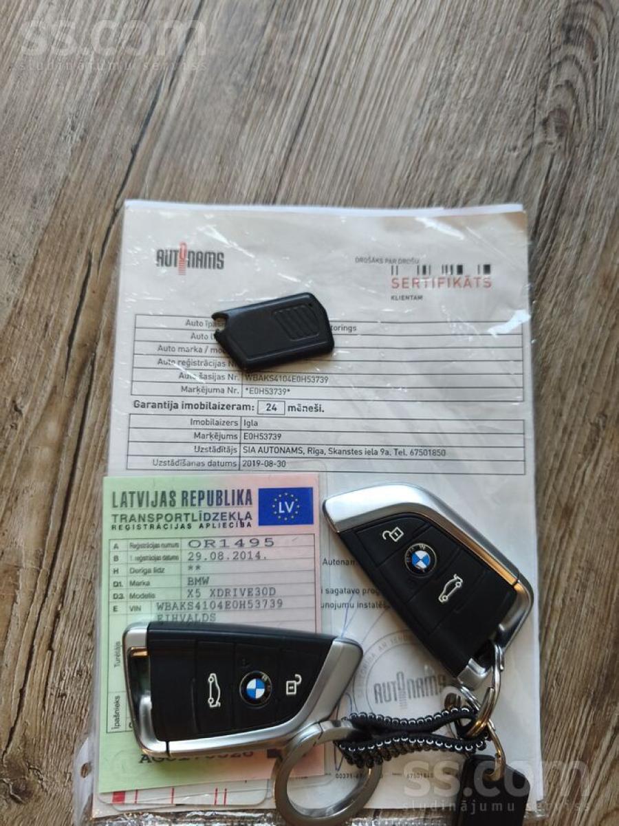 BMW X5 2014 in Jelgava, with an engine capacity of 3.00 L and mileage of 191 thousand km for 15700 €, photo 31 on AUTOMOTO.COM.LV