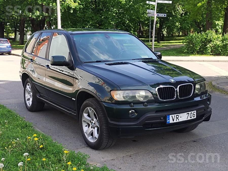 Green BMW X5 2002 in Riga, with an engine capacity of 3.00 L and mileage of 0 thousand km for 3400 €, photo 1 on AUTOMOTO.COM.LV