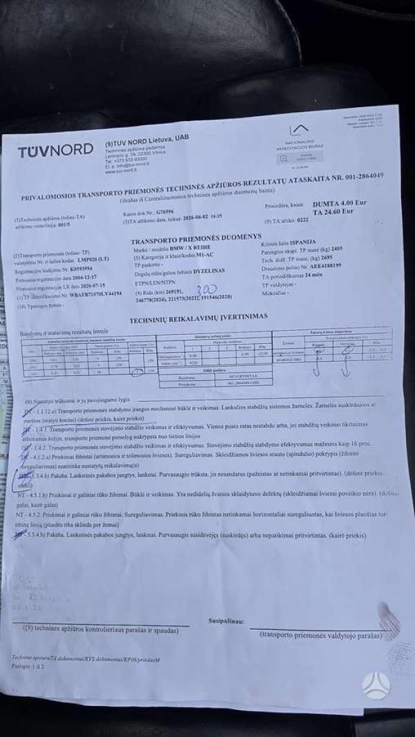 Серый БМВ Х5 2004 в Вильнюс, объемом двигателя 2.99 л и пробегом 269 тыс. км за 4700 €, фото 7 на AUTOMOTO.COM.LV