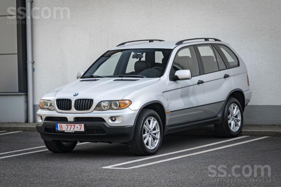 Grey BMW X5 2005 in Riga, with an engine capacity of 3.00 L and mileage of 352 thousand km for 4150 €, photo 1 on AUTOMOTO.COM.LV