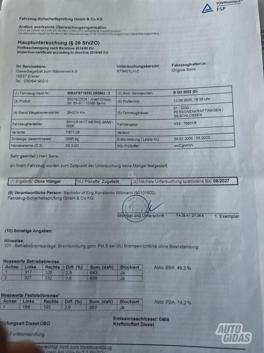 Pelēks BMW X5 2006 Marijampole, ar dzinēja tilpumu 3.00 L un nobraukumu 307 tūkst. km par 6300 €, foto 29 vietnē AUTOMOTO.COM.LV