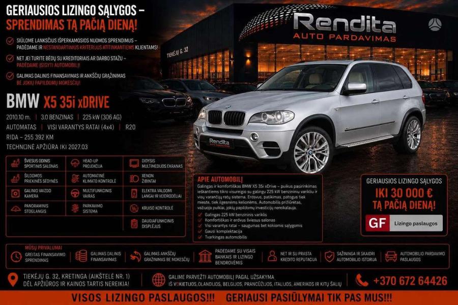 Pelēks BMW X5 2010 Kretinga, ar dzinēja tilpumu 2.98 L un nobraukumu 255 tūkst. km par 10899 €, foto 41 vietnē AUTOMOTO.COM.LV
