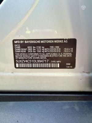 Grey BMW X5 2013 in Kaunas, with an engine capacity of 2.98 L and mileage of 235 thousand km for 7700 €, photo 29 on AUTOMOTO.COM.LV