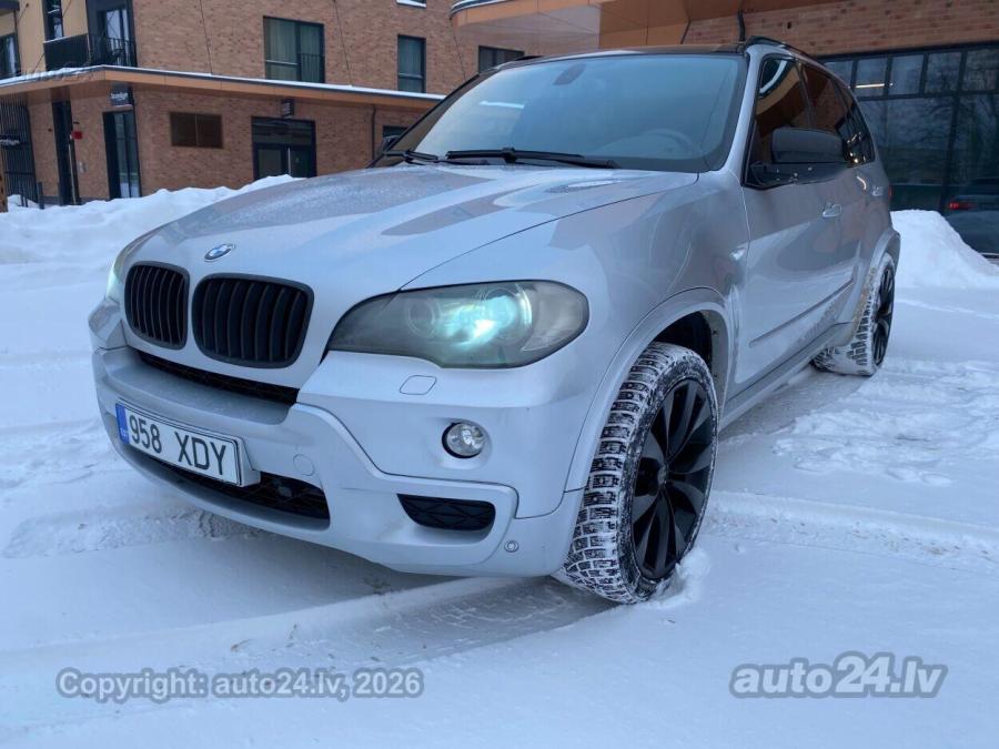 Grey BMW X5 2008 in Tallinn, with an engine capacity of 3.00 L and mileage of 402 thousand km for 9300 €, photo 1 on AUTOMOTO.COM.LV
