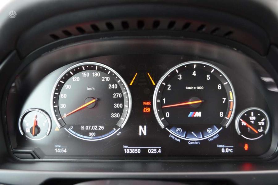 Grey BMW X5 M 2016 in Vilnius, with an engine capacity of 4.40 L and mileage of 184 thousand km for 32000 €, photo 39 on AUTOMOTO.COM.LV