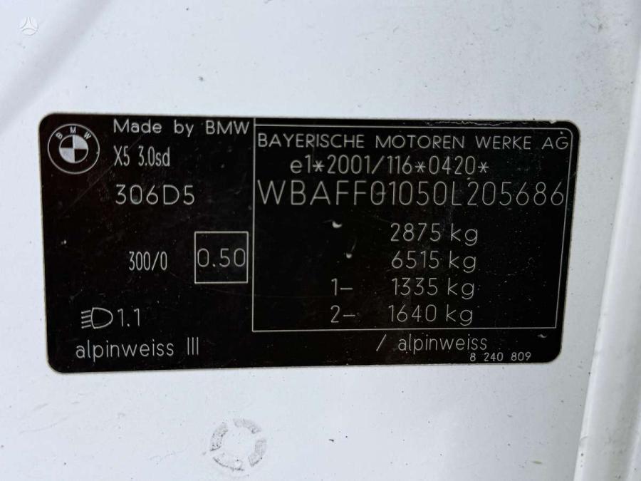 White BMW X5 2008 in Vilnius, with an engine capacity of 3.00 L and mileage of 336 thousand km for 11500 €, photo 35 on AUTOMOTO.COM.LV