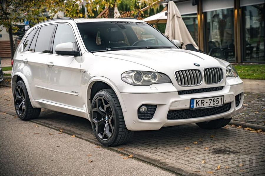White BMW X5 2011 in Riga, with an engine capacity of 3.00 L and mileage of 0 thousand km for 7990 €, photo 4 on AUTOMOTO.COM.LV