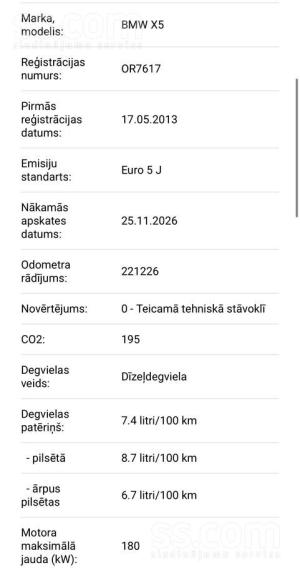 White BMW X5 2013 in Riga, with an engine capacity of 3.00 L and mileage of 231 thousand km for 13000 €, photo 29 on AUTOMOTO.COM.LV
