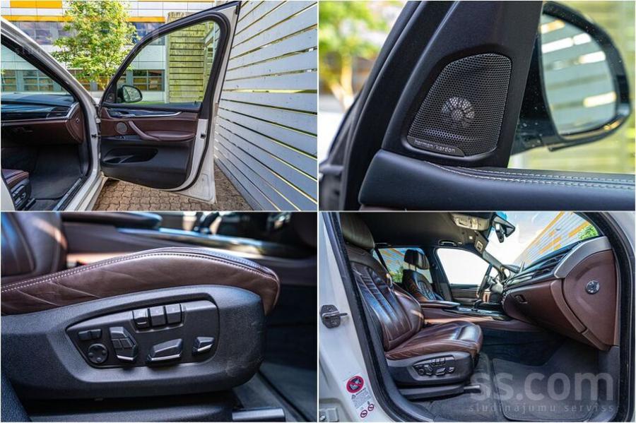 White BMW X5 2014 in Riga, with an engine capacity of 3.00 L and mileage of 255 thousand km for 20500 €, photo 20 on AUTOMOTO.COM.LV