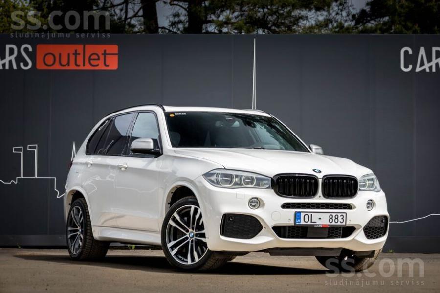 White BMW X5 2014 in Riga, with an engine capacity of 3.00 L and mileage of 301 thousand km for 19990 €, photo 4 on AUTOMOTO.COM.LV