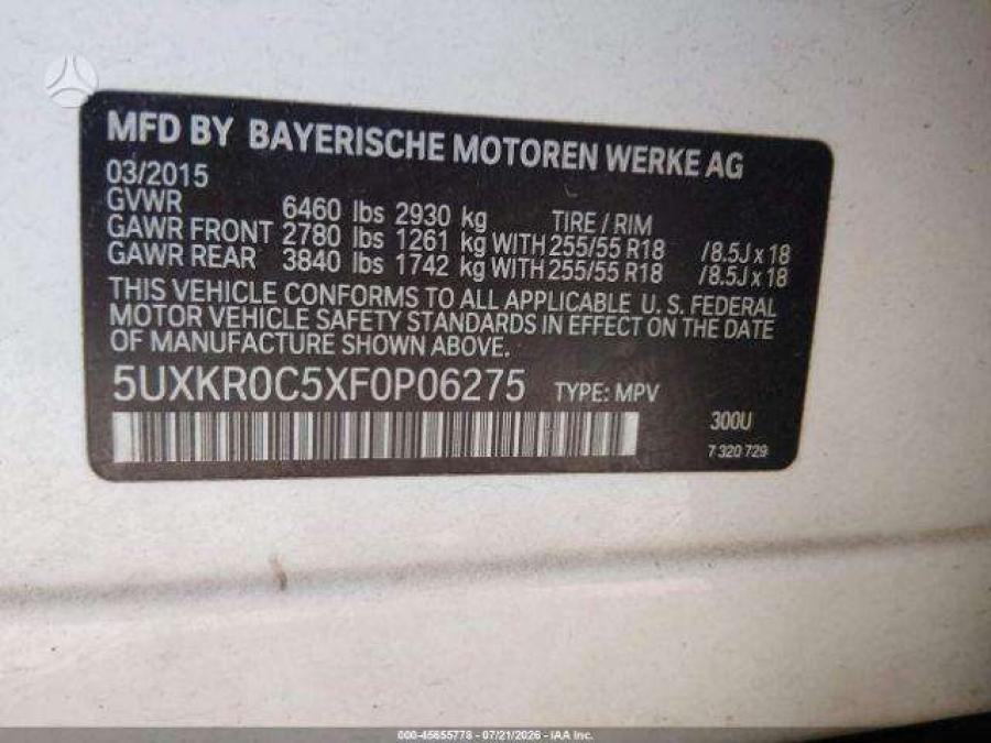White BMW X5 2015 in Klaipeda, with an engine capacity of 3.00 L and mileage of 170 thousand km for 6700 €, photo 10 on AUTOMOTO.COM.LV